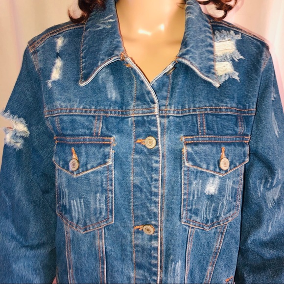Iris Basic | Jackets & Coats | Iris Distressed Denim Jacket | Poshmark